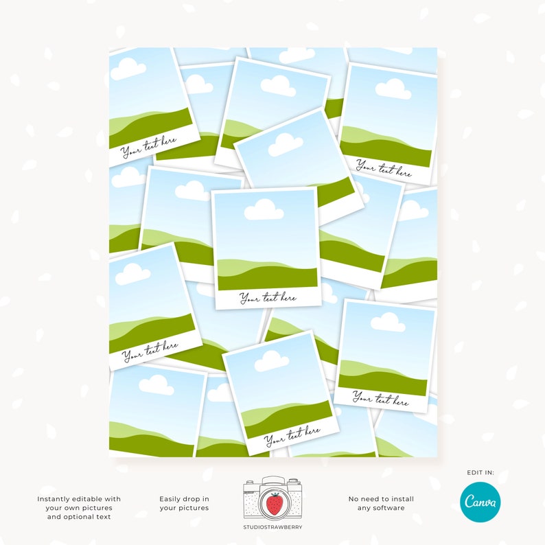 Stacked Pics Photo Collage Template, Polaroids Collage, Canva, Pile of ...