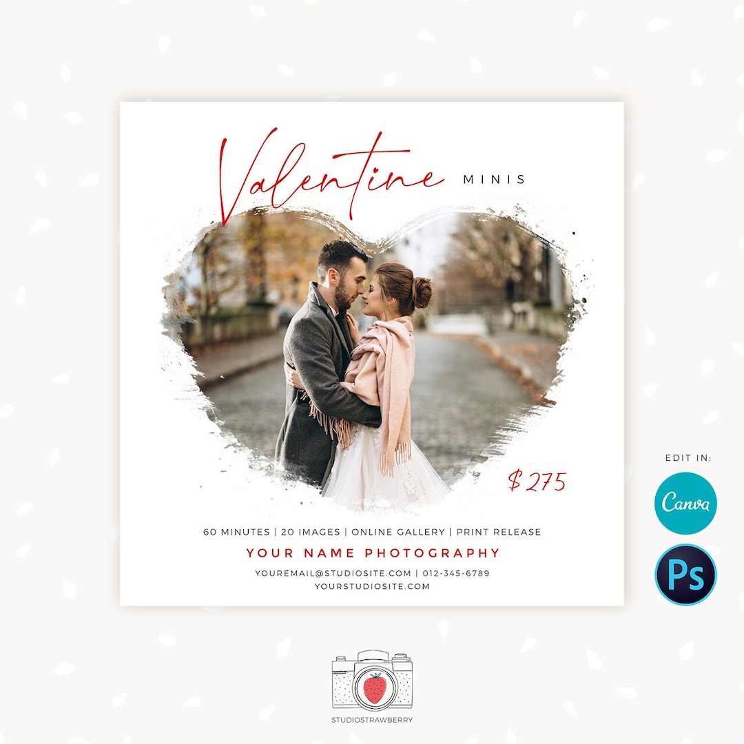 Valentine Mini Session Template, Canva, Valentine Mini Sessions ...