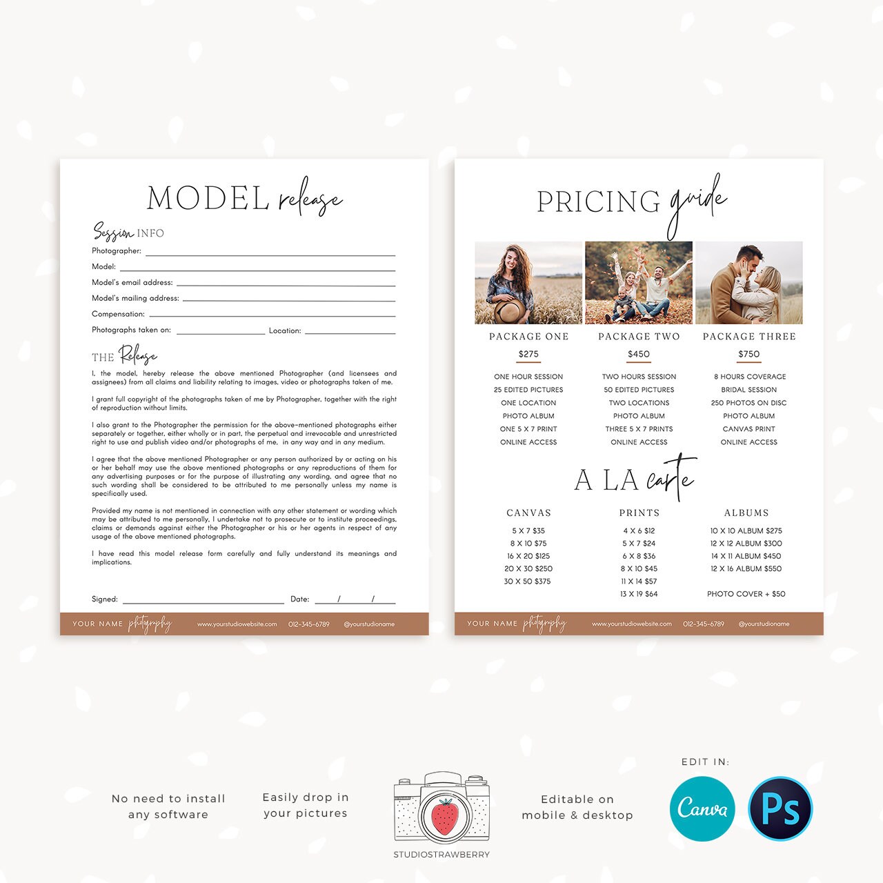 Photography Business Forms Bundle Photography Forms Template - Etsy