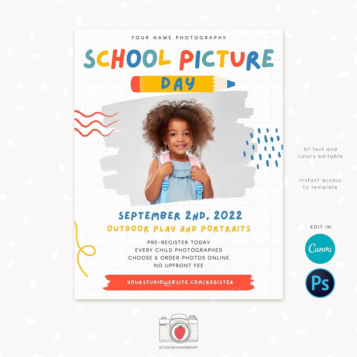 School Picture Day Template, School Photo Day, School Picture Flyer ...