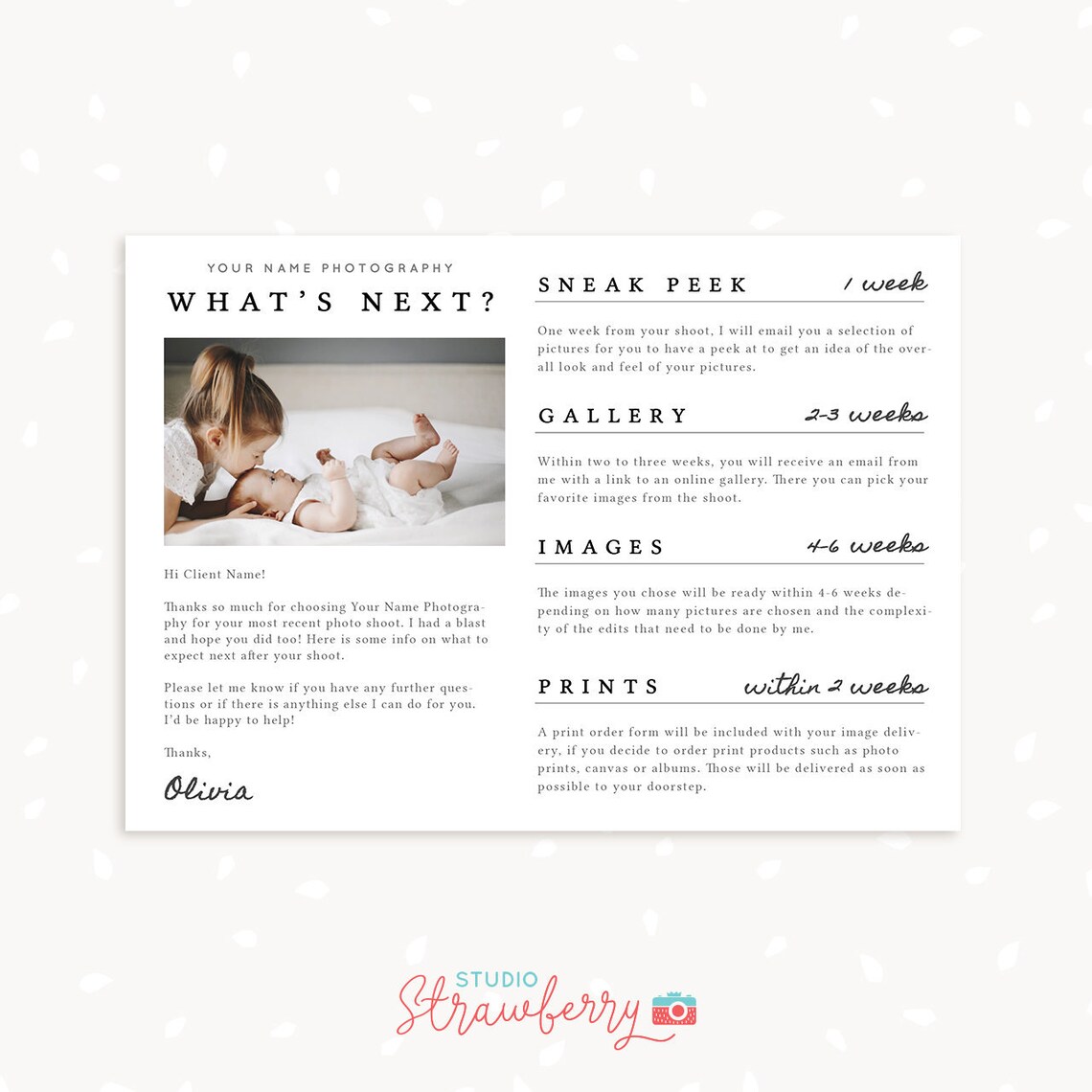 Follow up Session Template for Photographers, What's Next, Photoshop ...