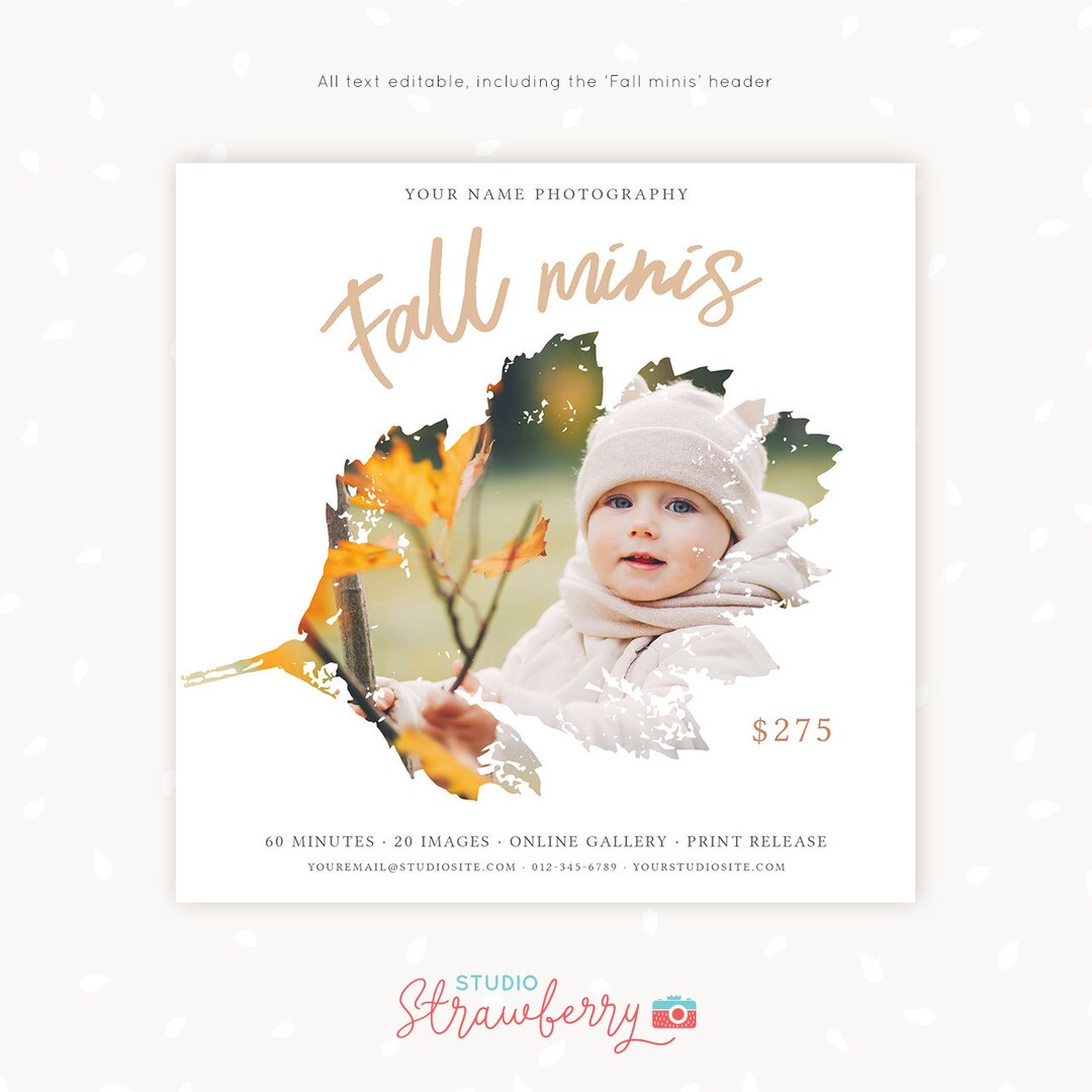 Fall Mini Session Template, Autumn Mini Sessions, Fall Photography ...