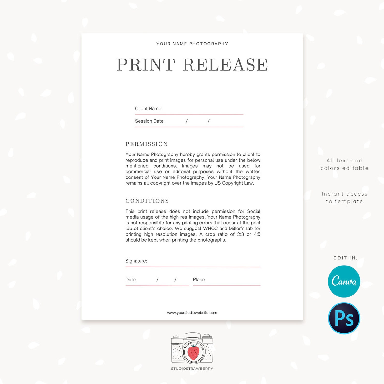 Photography Business Forms Bundle Photography Forms Template - Etsy