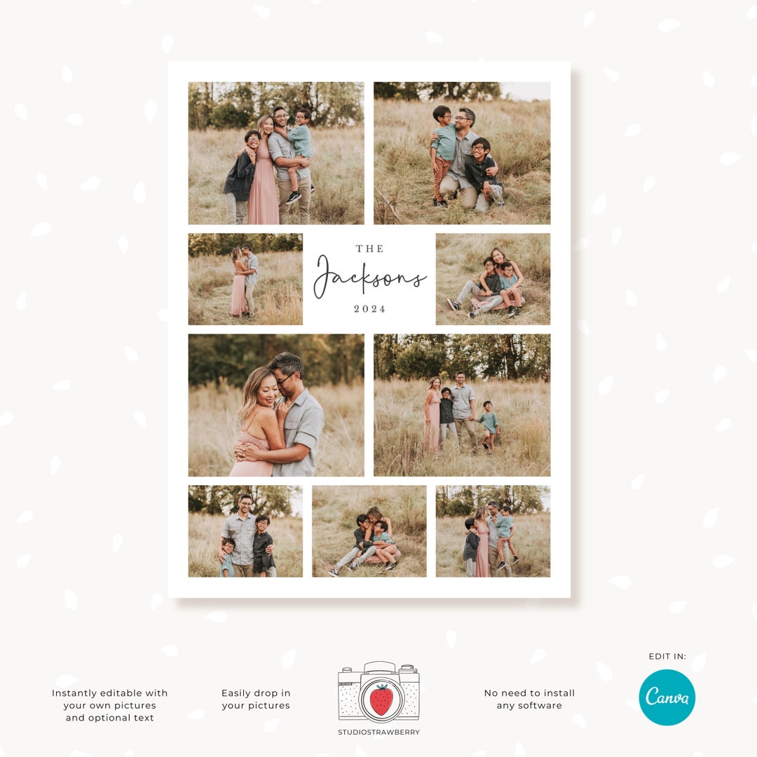 Editable Family Photo Collage Template | Customizable Canva Design for ...