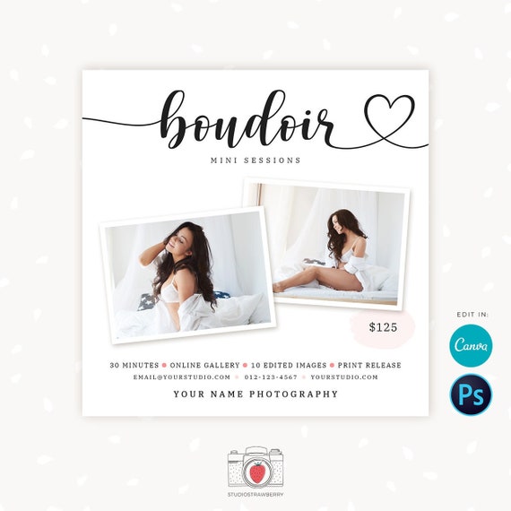 Boudoir Mini Sessions Template Canva Photoshop Boudoir Mini | Etsy