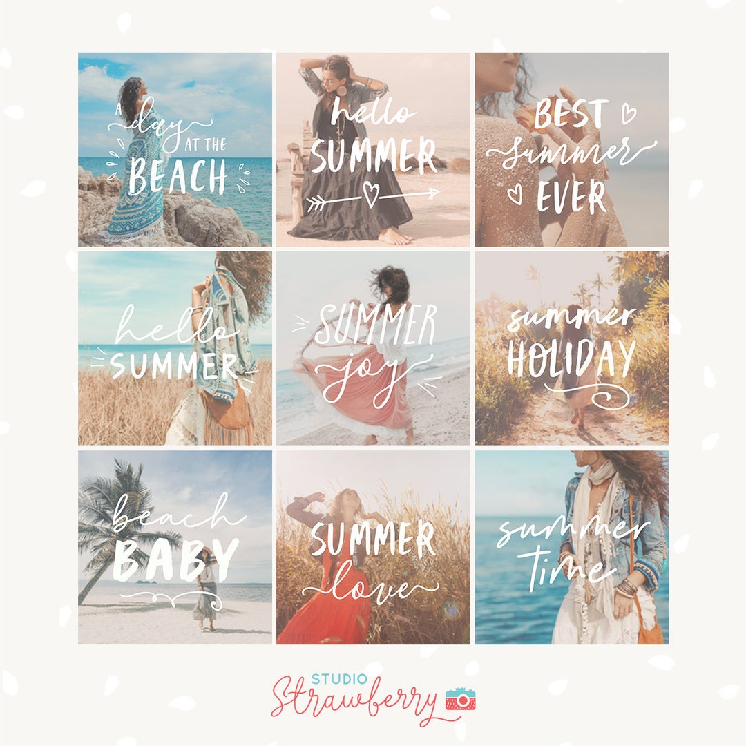 Summer Overlays 9x, Summer Text Overlay Set, Summer Overlay ...