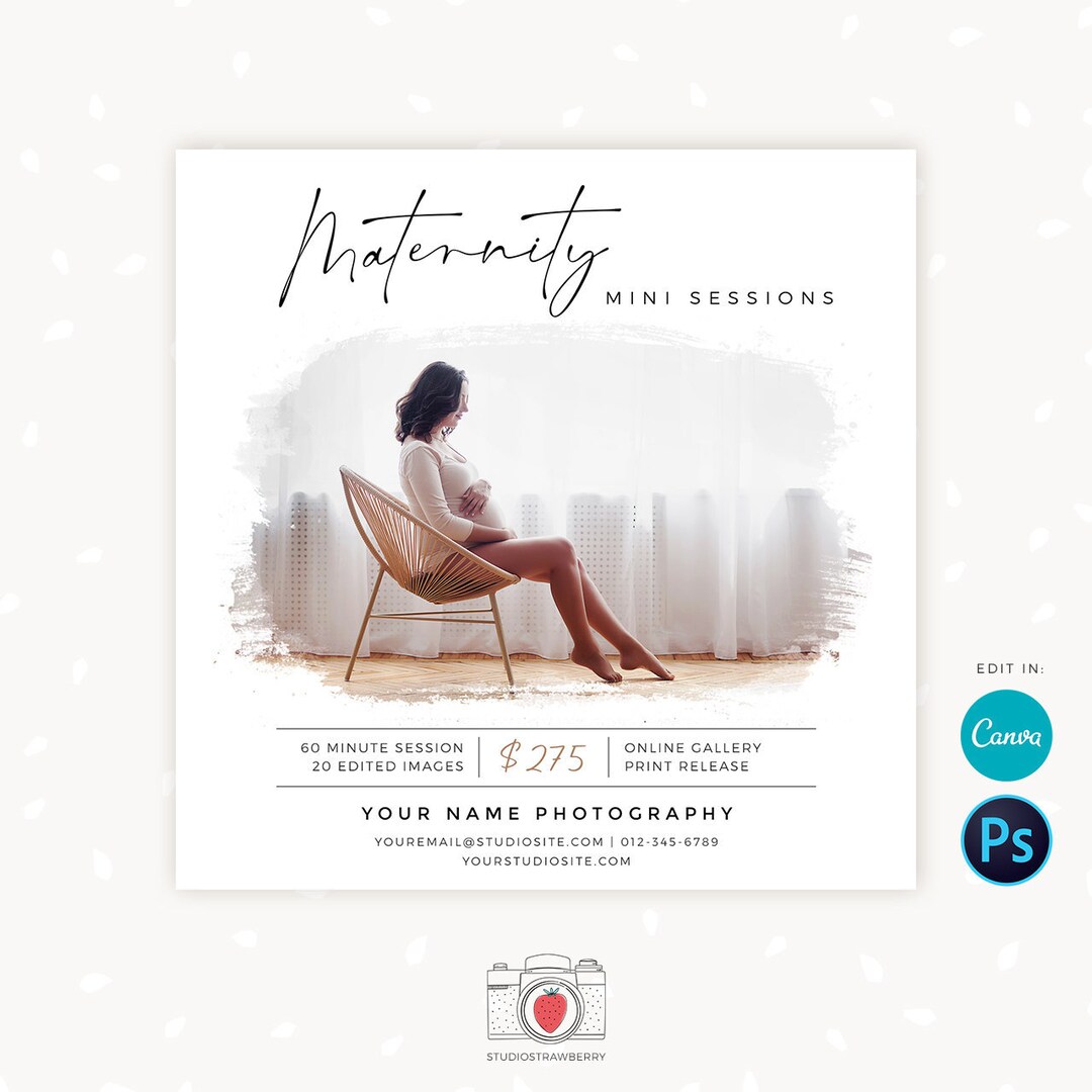 Maternity Mini Sessions Template, Canva, Photoshop, Maternity Mini ...