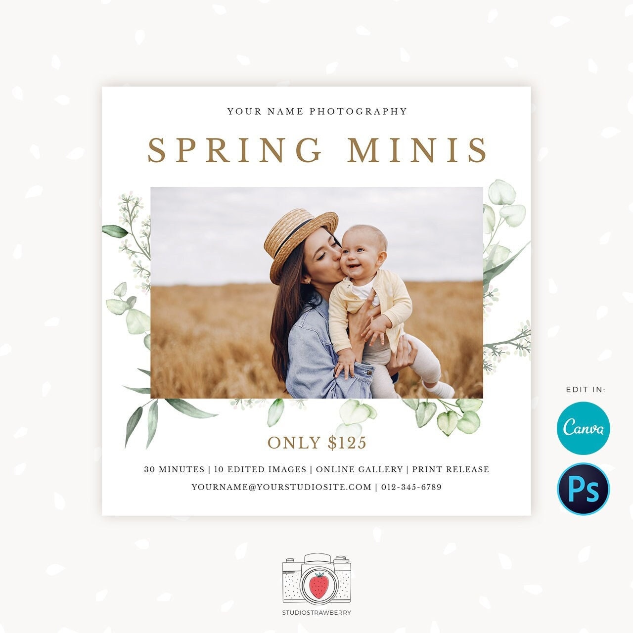 Spring Mini Sessions Template Canva Photoshop Spring Mini - Etsy