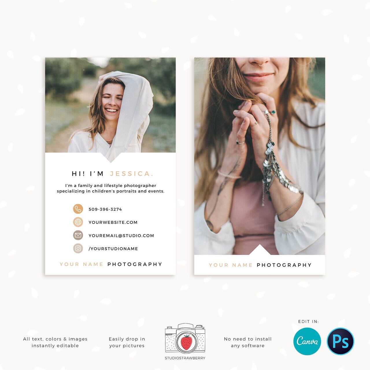 Portrait Business Card Template