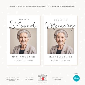 Editable Funeral Poster Template | Customizable Memorial Service ...