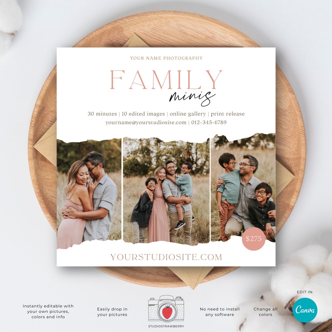 Editable Family Mini Sessions Template Customizable Canva Design for ...