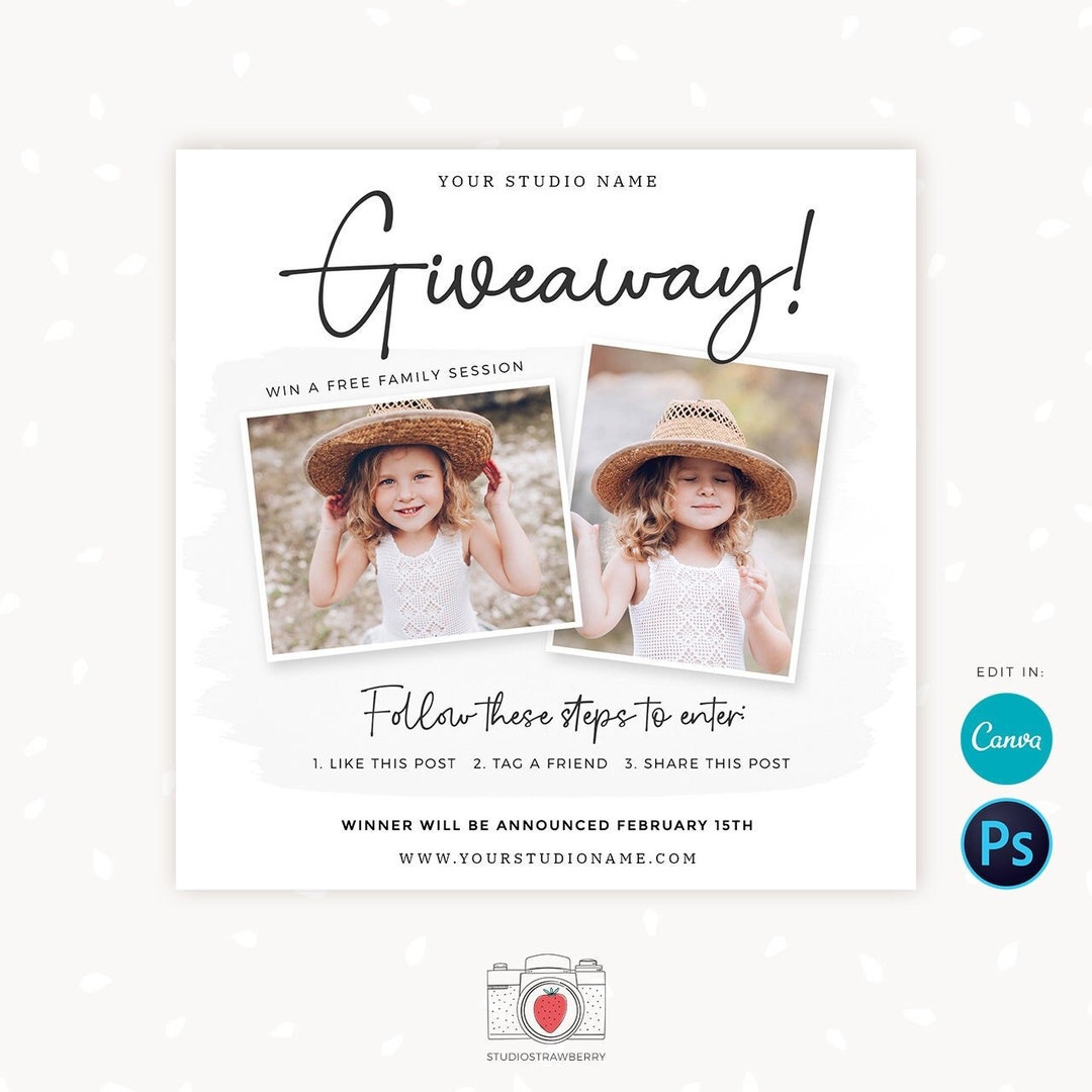 Contest Template, Giveaway Template, Facebook Template, Social Media ...