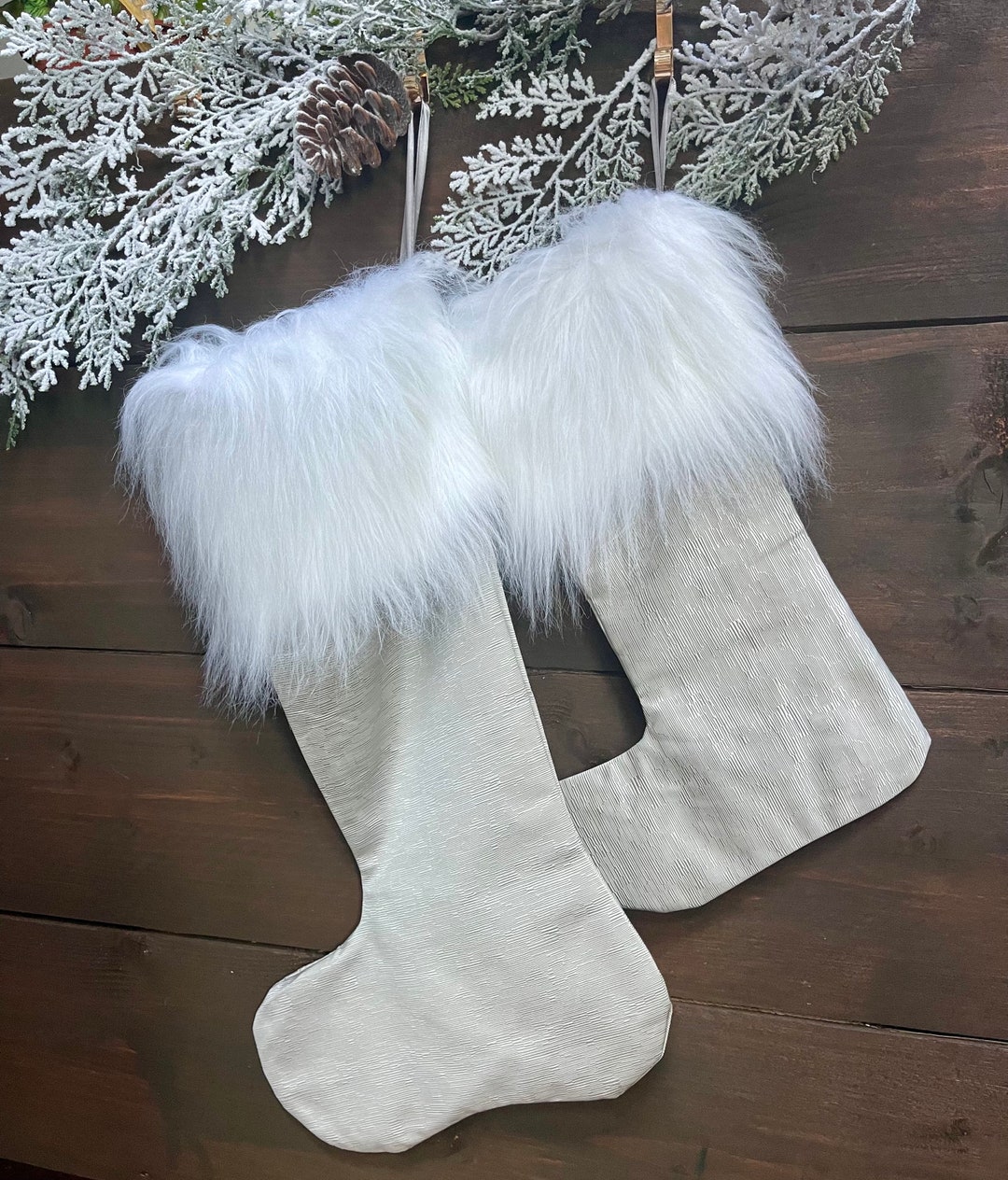 Extra Large Luxury Silver Christmas Stocking, Over Sized Christmas ...
