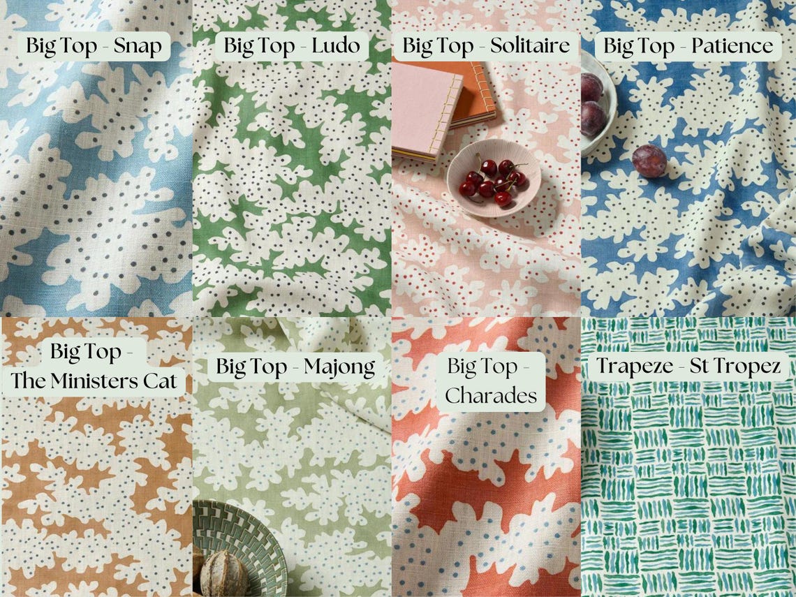 Linwood Small Prints Linen Curtains Custom Made to Order, Puff Ball ...