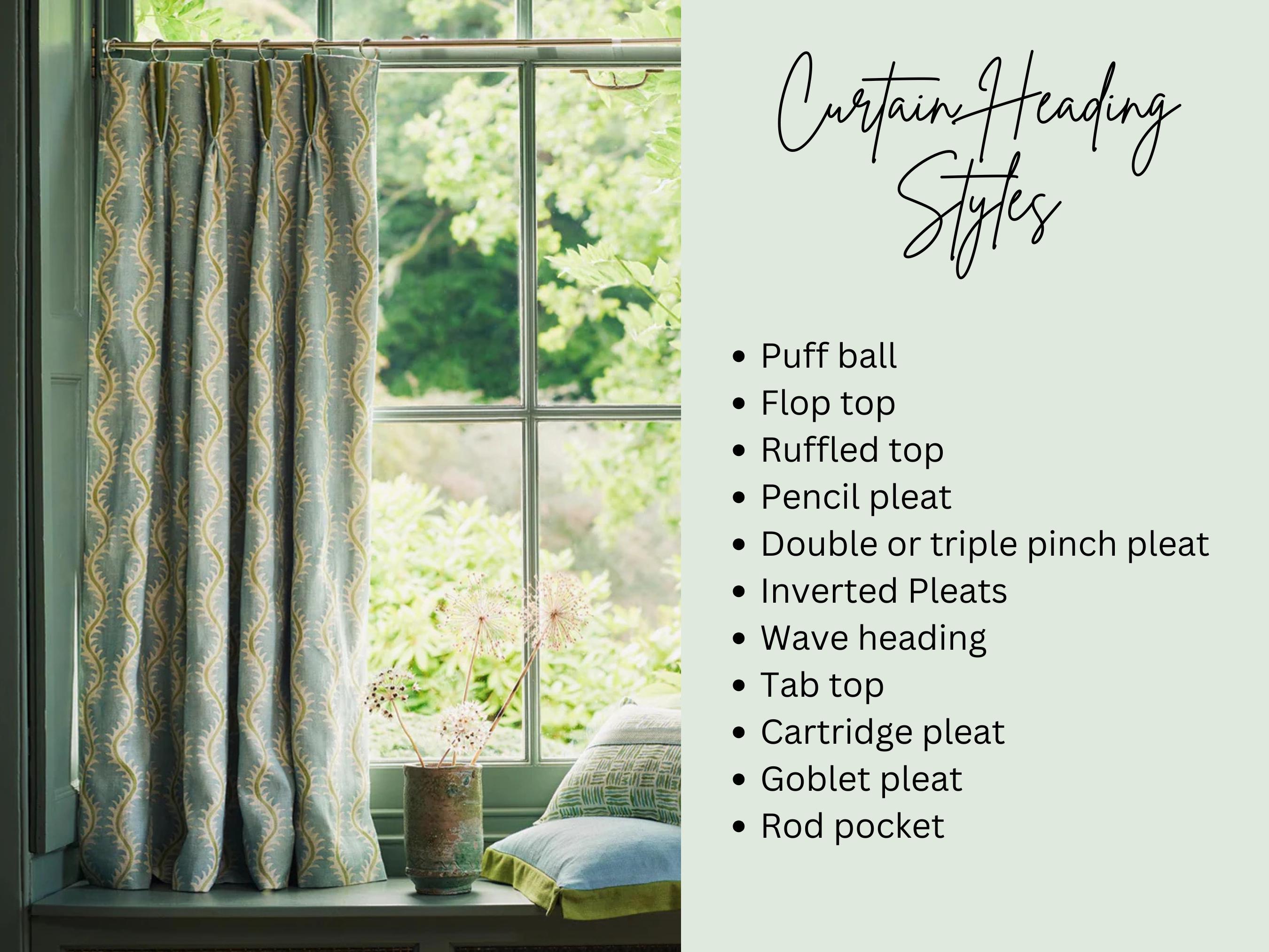 Linwood Small Prints Linen Curtains Custom Made to Order, Puff Ball ...