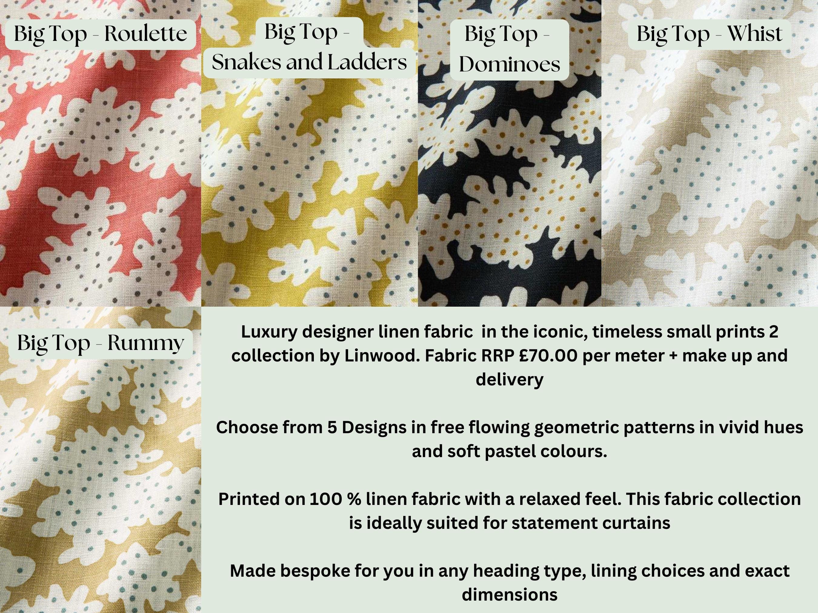 Linwood Small Prints Linen Curtains Custom Made to Order, Puff Ball ...
