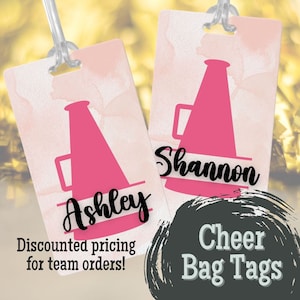 Custom Cheer Team Bag Tag for Cheer Gift Ideas Cheerleading Name Tag ...
