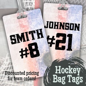 Personalized Hockey Bag Tags for Team Gifts Hockey Equipment Tag for ...