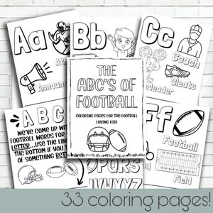 Abcs Football Printable Coloring Pages for Kids on Game Day Tailgate ...