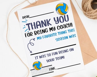 Printable Volleyball Card - Etsy