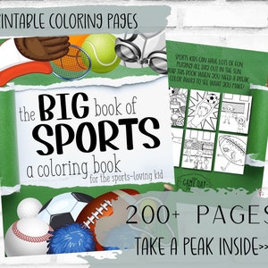 Printable Sports Coloring Pages for Kids 200 Pages Digital Download ...