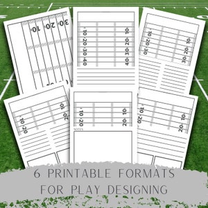 Football Printable Playbook Sheet for Coach Journal for Plays Field ...