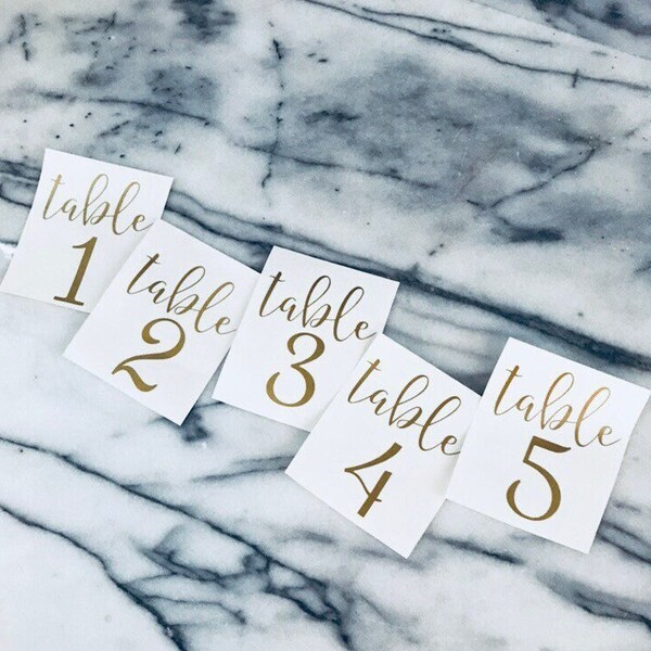 Gold Table Numbers - Etsy