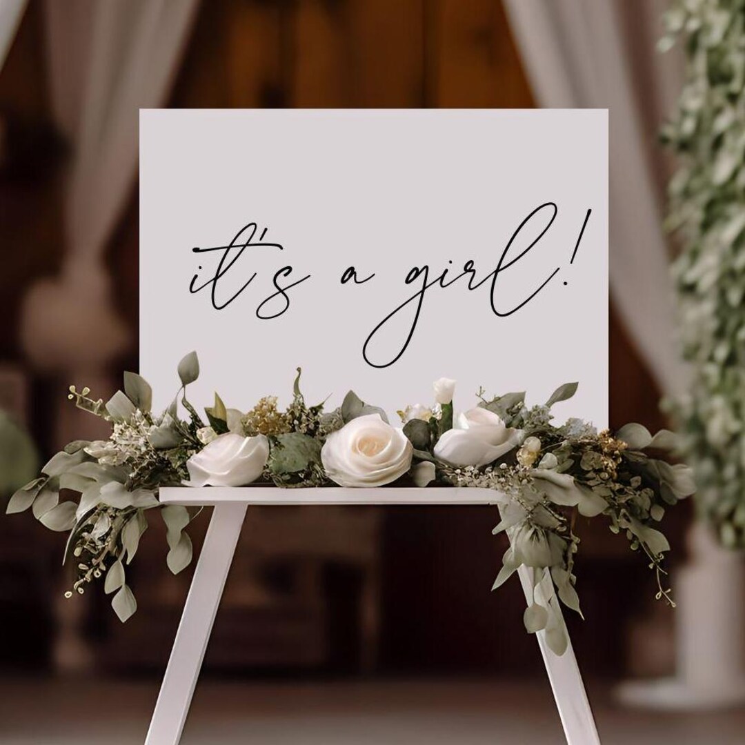 Girl Baby Decal It's a Girl Vinyl Decal for Baby Sign Girl Baby Shower ...