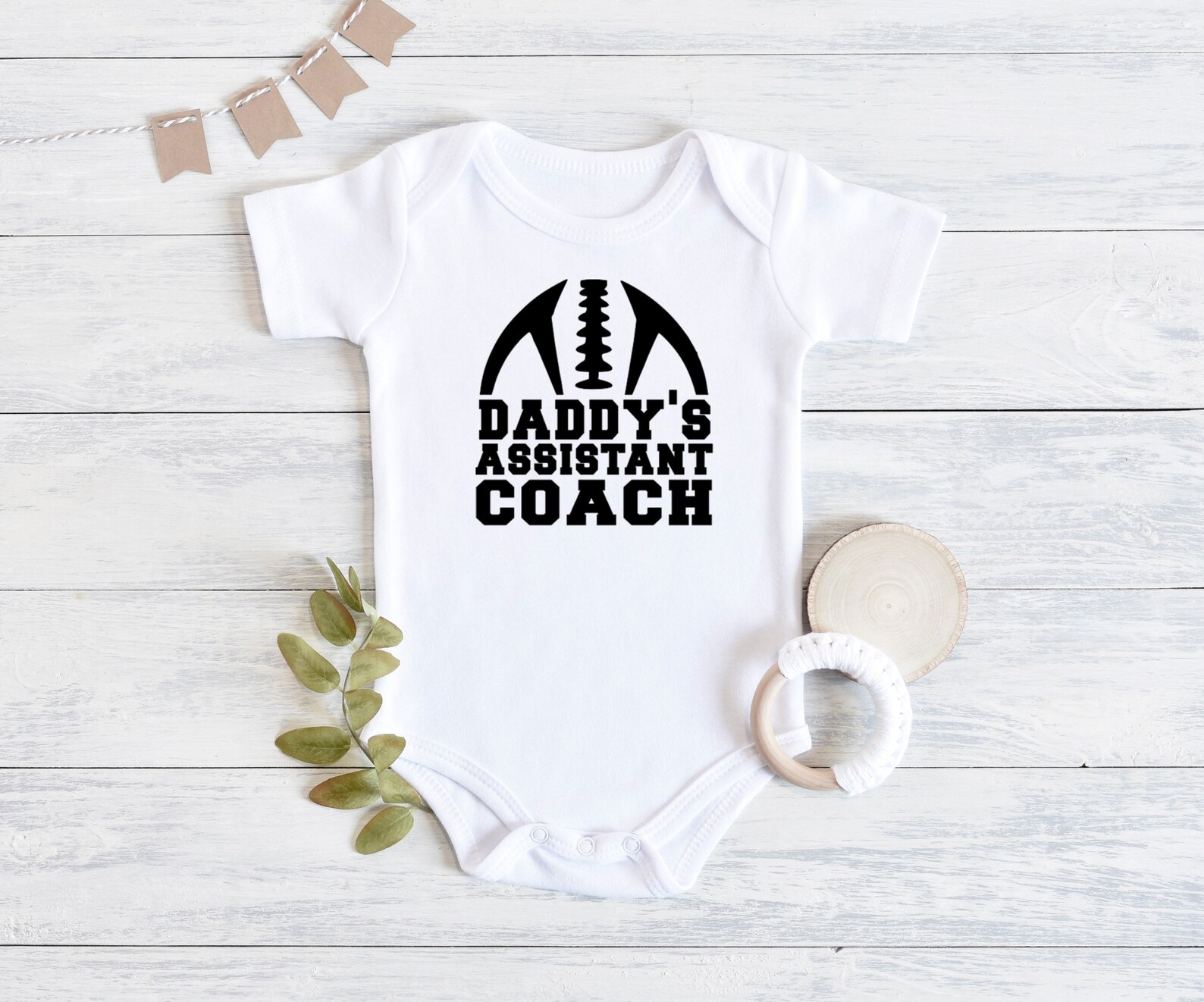Daddys Assistant Coach Football Baby Bodysuit Baby Shower | Etsy