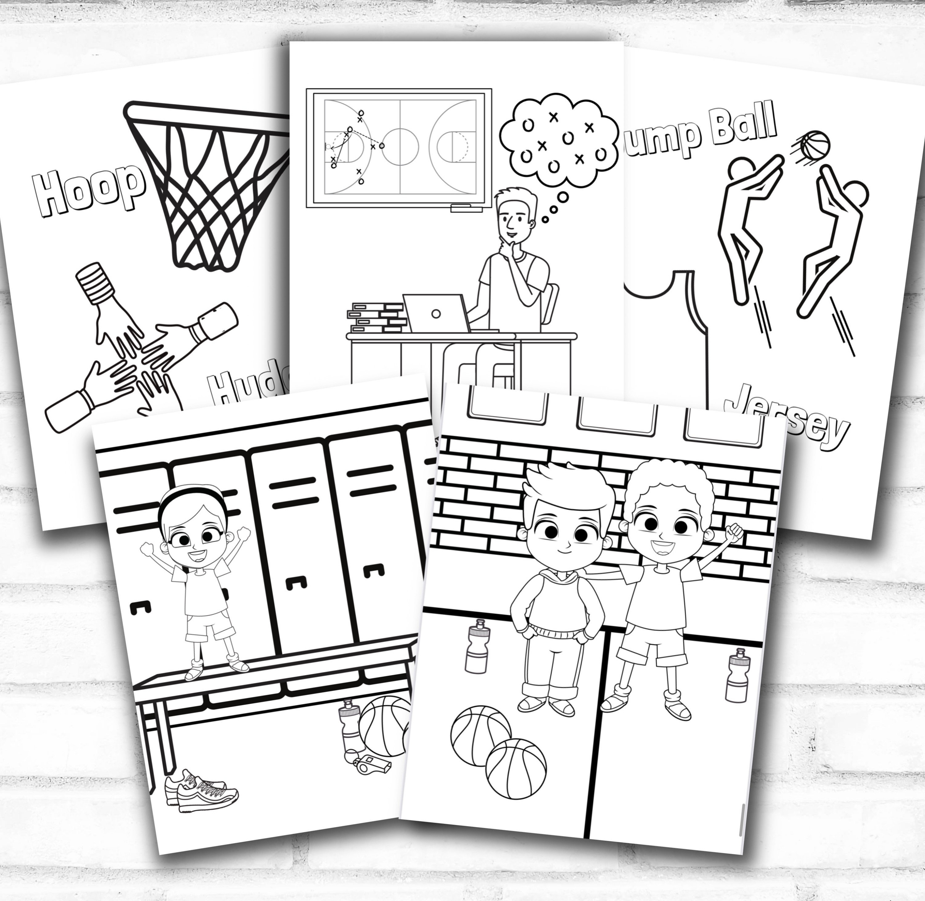Basketball Printable Coloring Book for Coaches Kids Alphabet | Etsy
