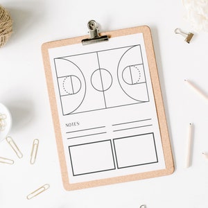 Basketball Printable Playbook for Kids Basketball Diagrams for Drawing ...