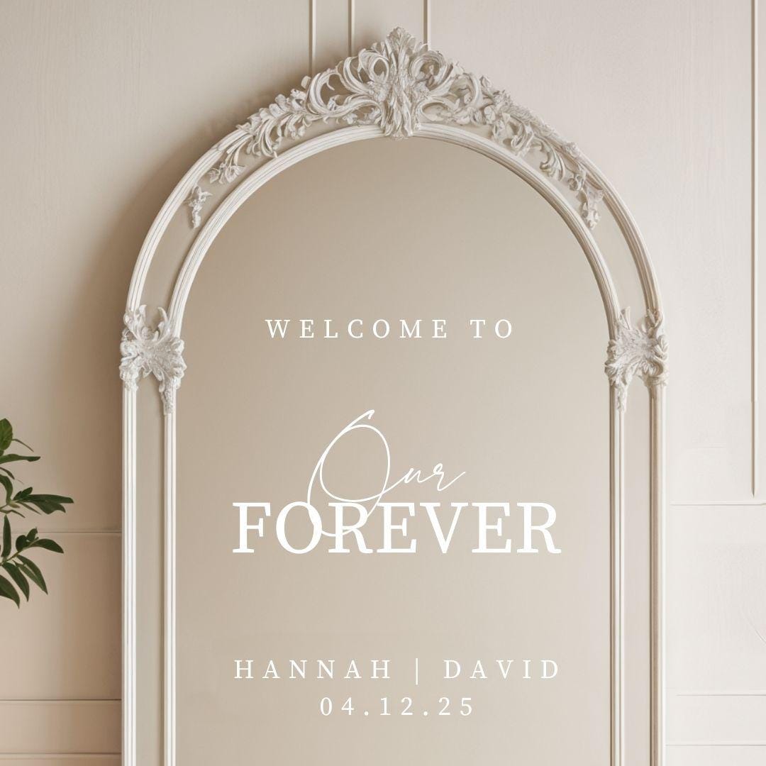 Custom Wedding Welcome Decal for Mirror Welcome to Our Forever Mirror ...