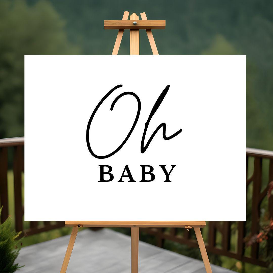 OH BABY Vinyl Decal for Photo Backdrop Gender Reveal Party Sign Custom ...