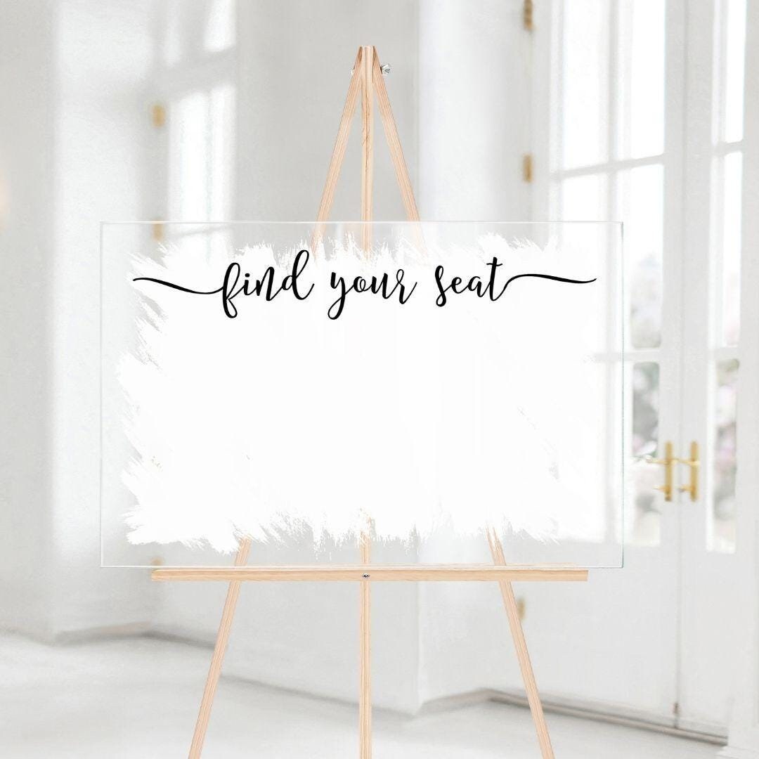 Find Your Seat Decal for Wedding Vinyl Seating Chart Sign Calligraphy ...