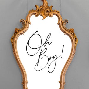 Oh Boy Vinyl Decal Baby Shower Decal for Baby Boy Photo Backdrop Custom ...