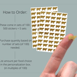 Meal Choice Stickers set of 100 Bulk Wedding Meal Stickers Place Card ...