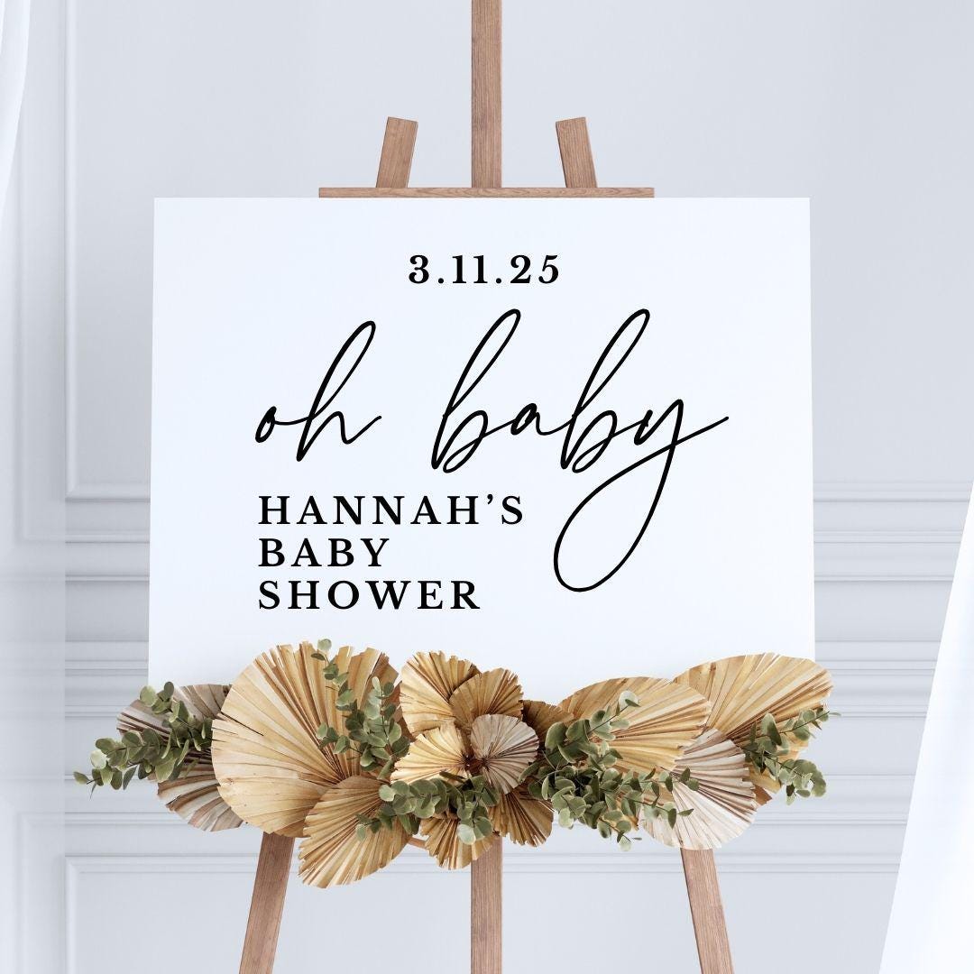 Personalized Oh Baby Decal for Custom Baby Shower Decal Custom Name ...