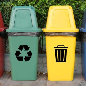 Recycle & Trash Decal Set Recycle Trash Symbol Vinyl Decal for Trash ...