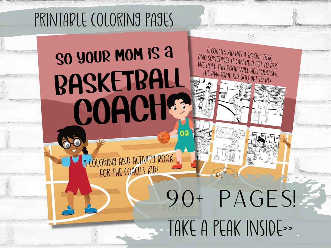 Basketball Digital Coloring Book for Coaches' Kids Basketball Activity ...
