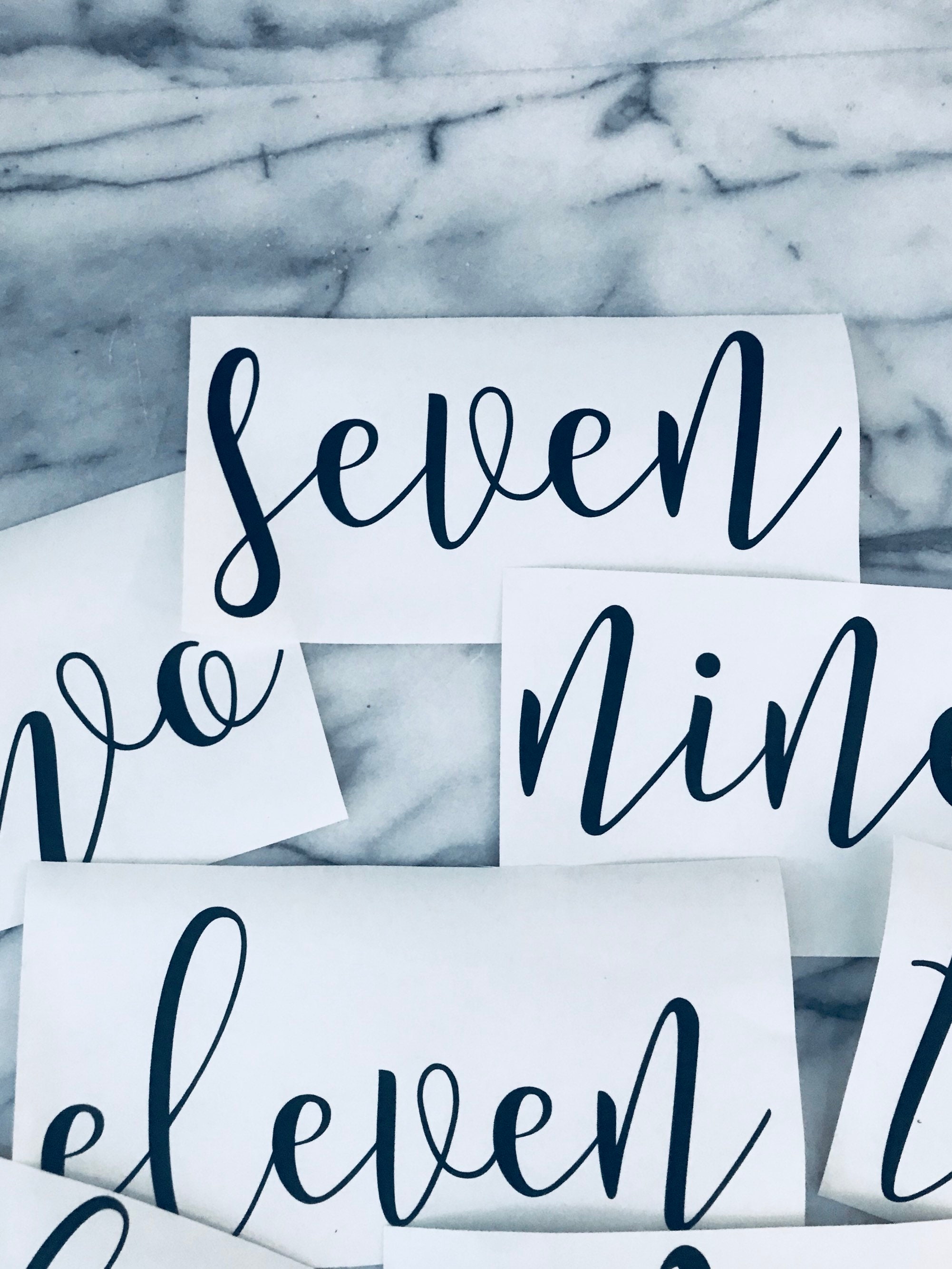 Vinyl Decal Numbers Wedding Table Numbers Baby Month Decals - Etsy