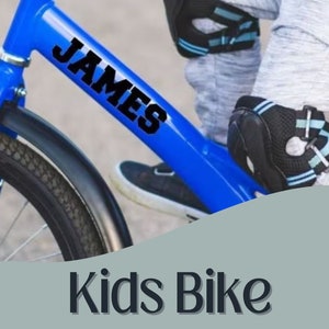 Customized Kids Name Sticker for Cool Bike Frame Label Bike Decal Name ...