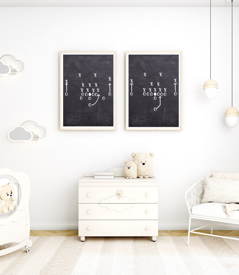 Football PRINTABLES set of 4 Plays for Boys Room Printable - Etsy