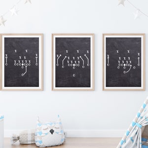 Football PRINTABLES (set of 4 Plays) for Boy’s Room Printable Plays for ...