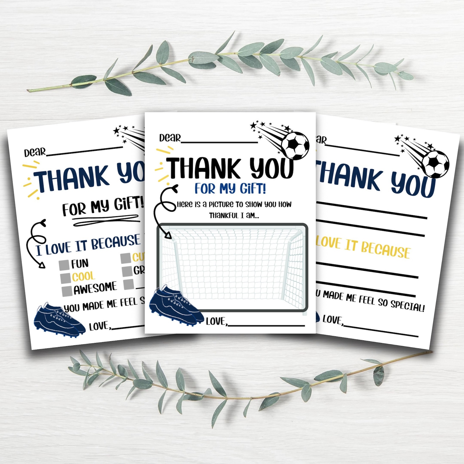 Sports PRINTABLE Bundle Kids Thank You Cards for Toddler - Etsy