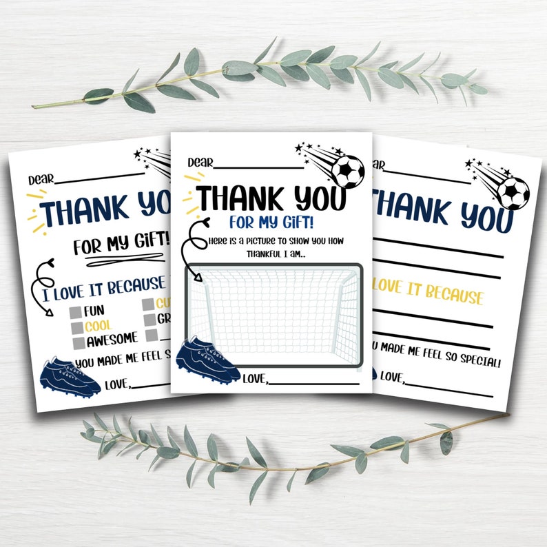 Sports PRINTABLE Bundle Kids Thank You Cards for Toddler | Etsy