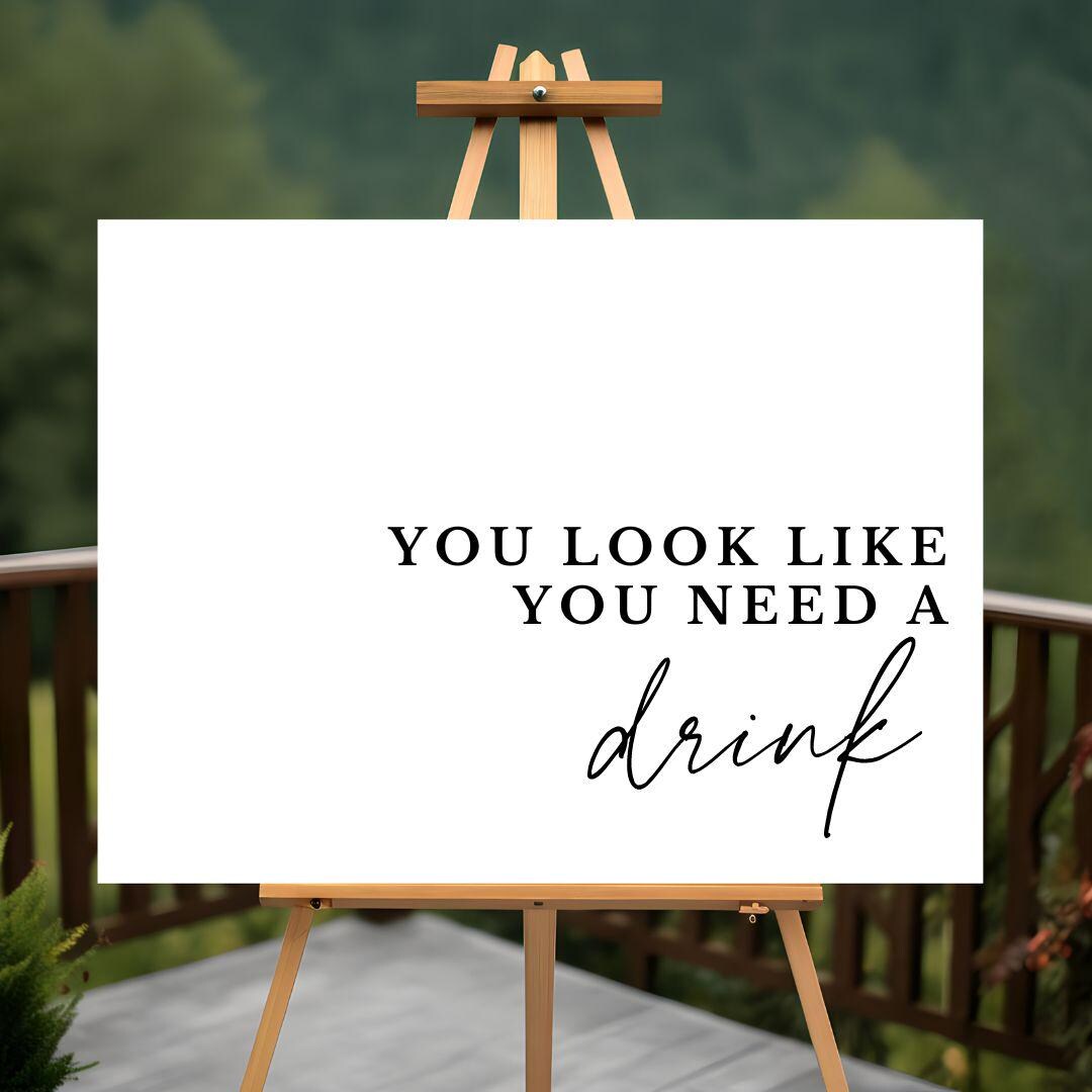 Drink Decal for Wedding Alcohol Sign Cocktail Hour Sign for Mirror ...