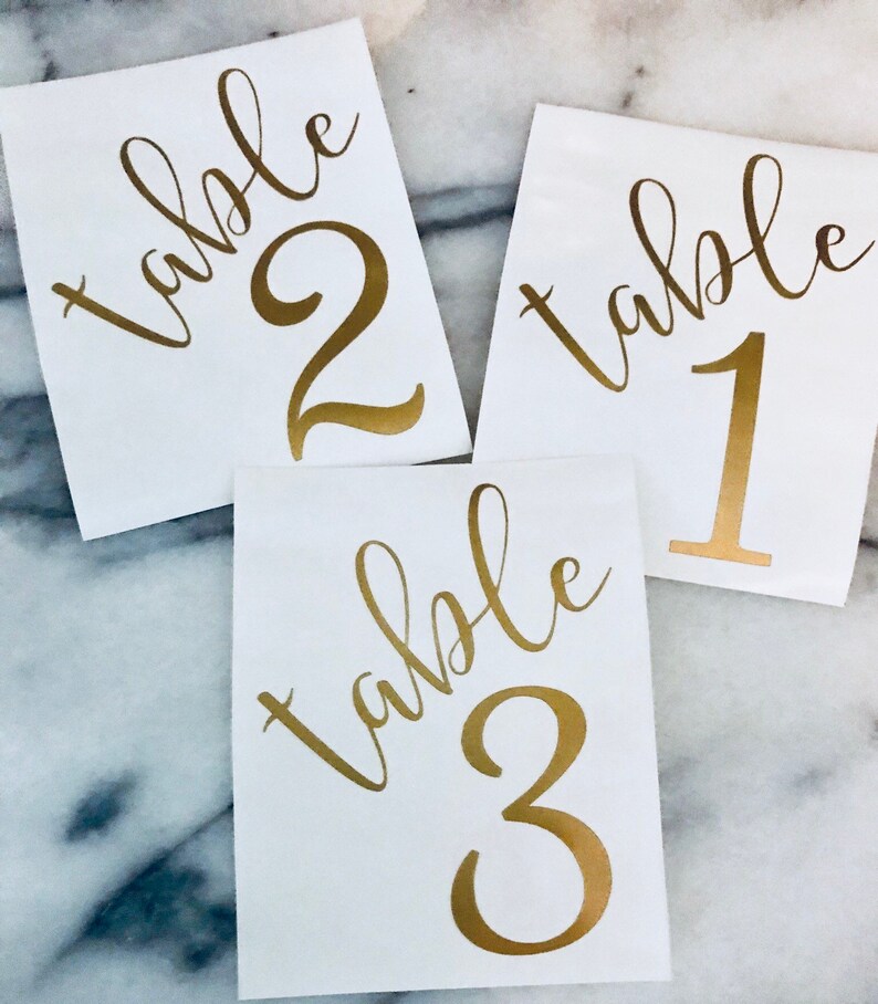 Wedding Table Number Decals/ Wedding Table Numbers/table | Etsy