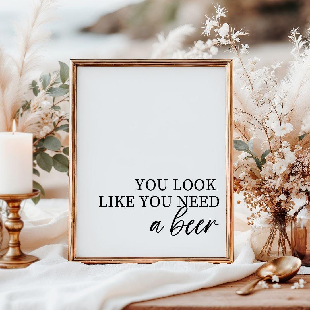 Funny Beer Decal for Wedding Bar Sign Beer Vinyl Decal for Bar Mirror ...