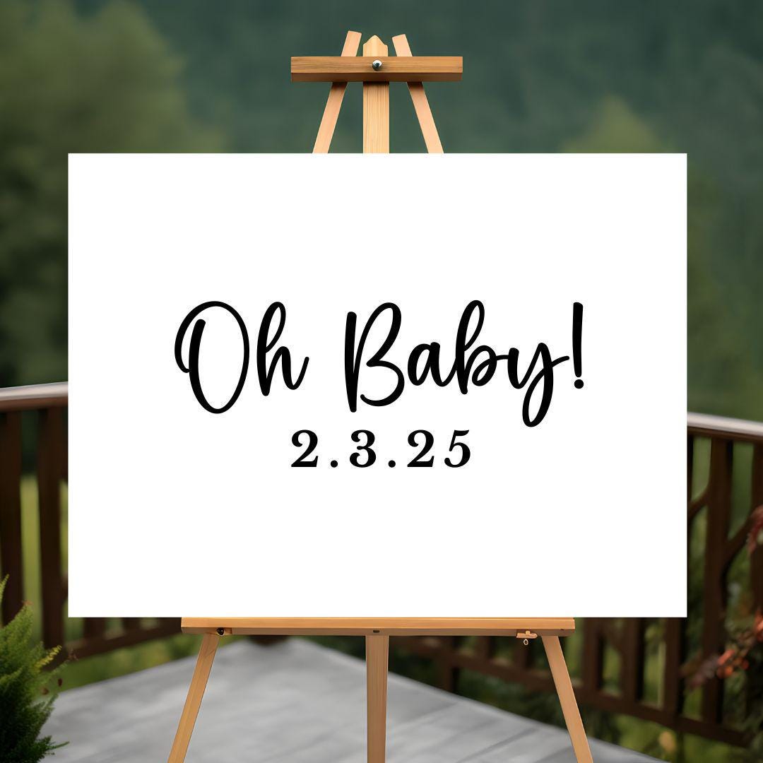 Custom Oh Baby Vinyl Decal for Baby Shower Sign Photo Backdrop Gender ...