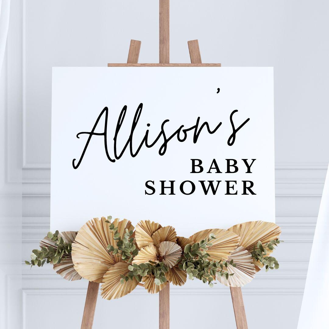 Custom Vinyl Decal for Baby Shower Sign Personalized Baby Shower Decal ...